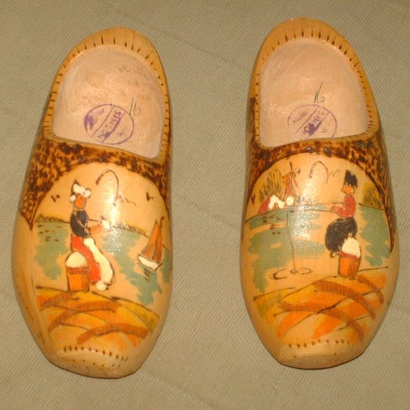 Simson | Art | Pair Of Simson Wooden Carved Holland Clogs Shoes | Poshmark